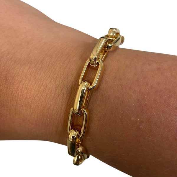 Absolute Gold Chunky Rectangle Link Bracelet