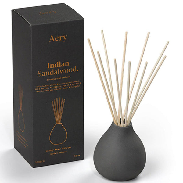Aery Indian Sandalwood Reed Diffuser - Pepper, Raspberry & Tonka