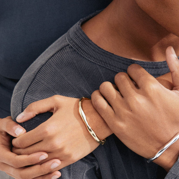 Pilgrim Gold Hammered Effect Bangle