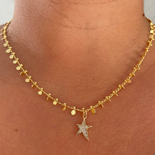 Angela D'Arcy Gold Star Dainty Necklace