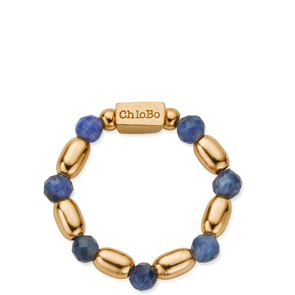ChloBo Mini Rice Sodalite Ring - Gold