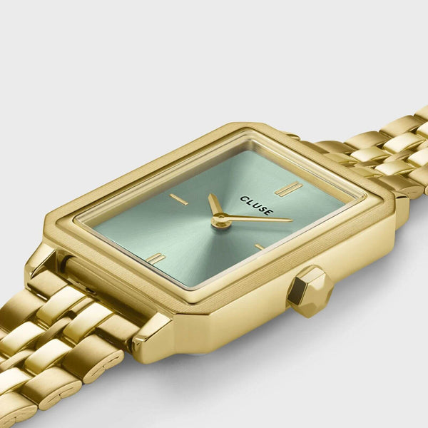 Cluse Fluette Gold Watch - Sage Green