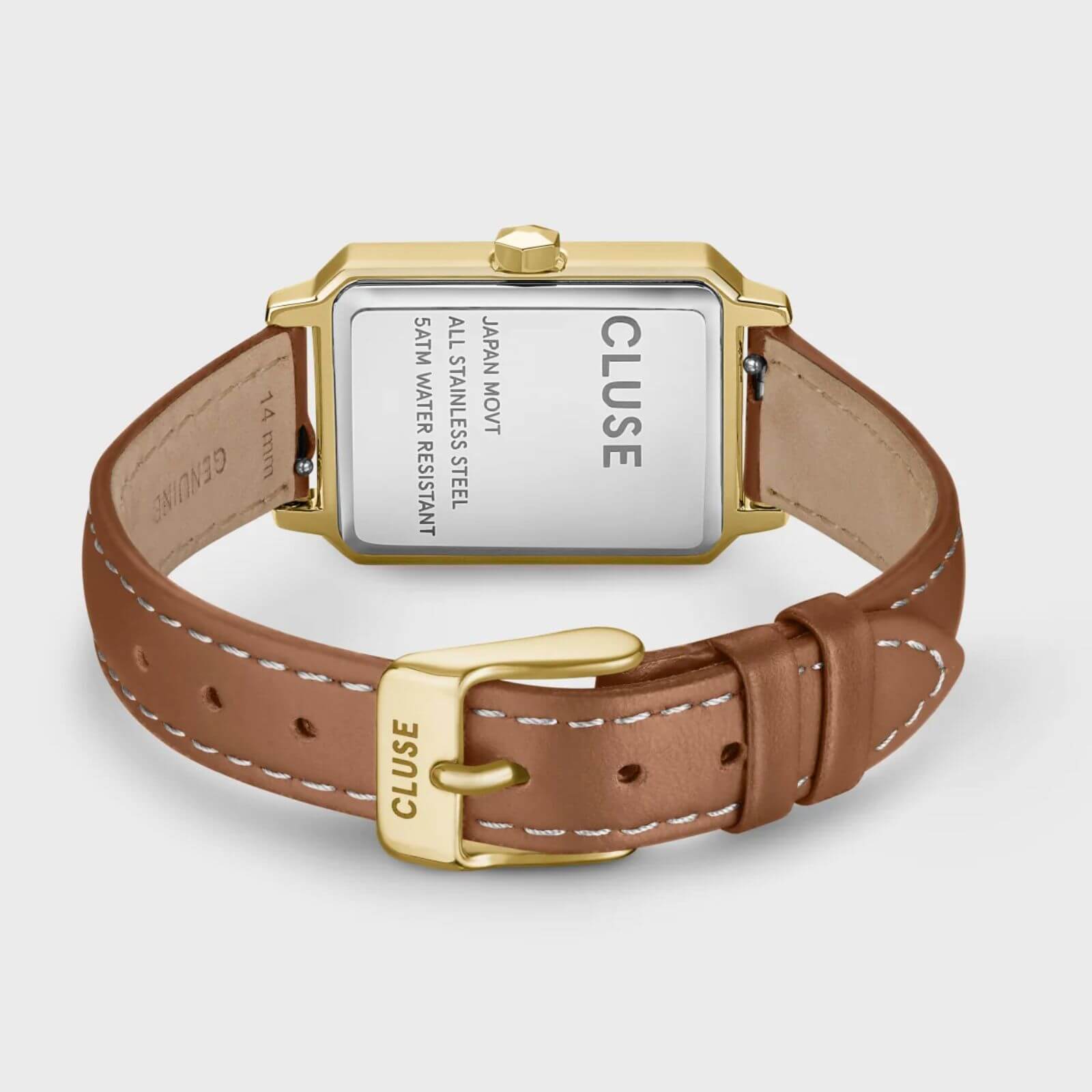 Cluse Fluette Gold Watch - Tan Leather Strap