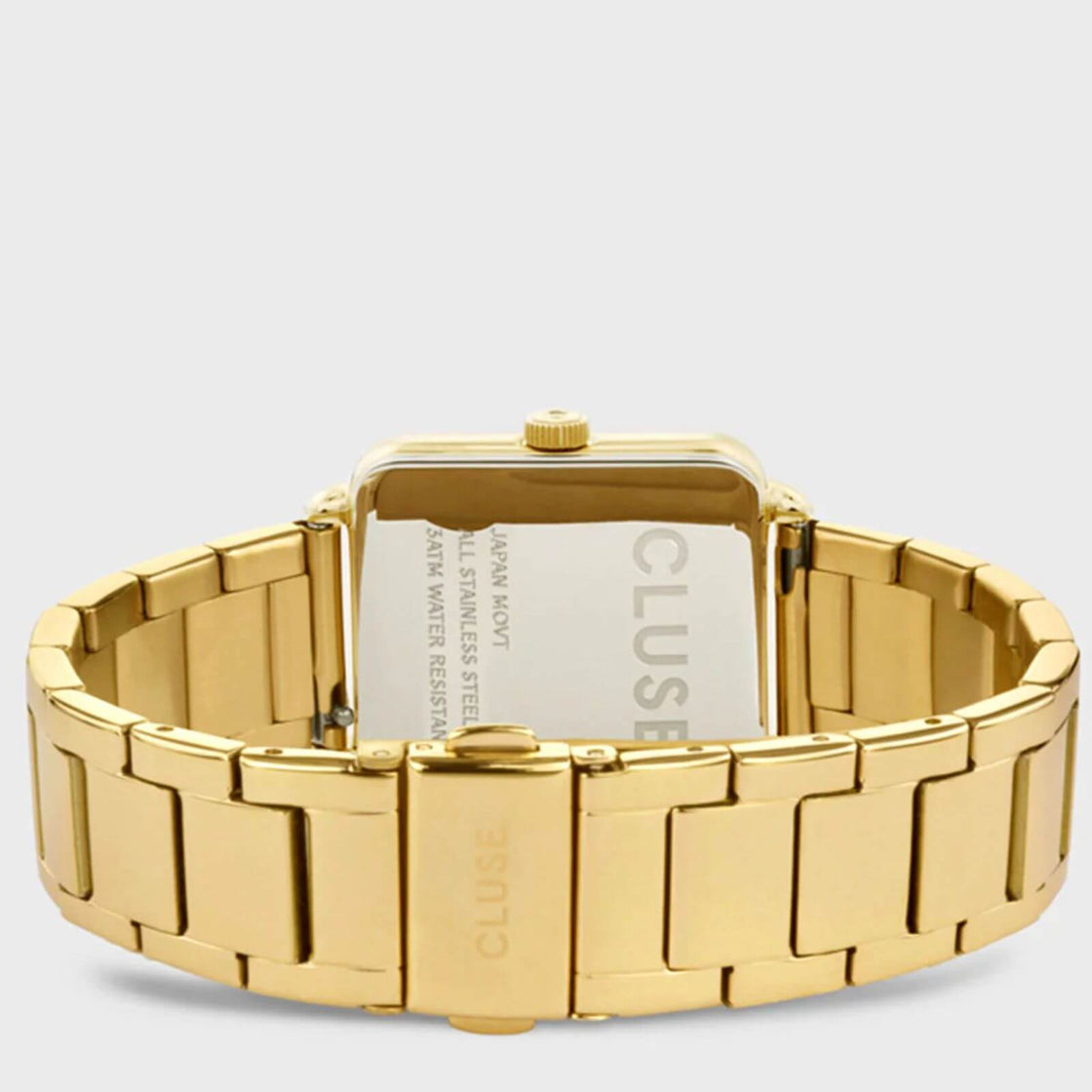 Cluse La Tetragone Gold 3 Link Square Watch - White – Bejeweled At Soul