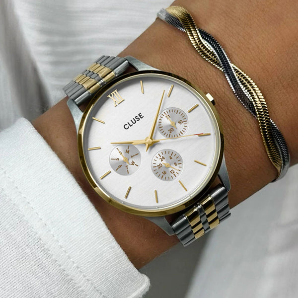Cluse Minuit Multifunction Two Tone Watch