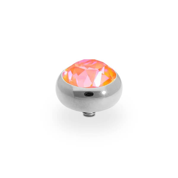 Qudo Sesto 10mm Silver Topper - Orange Glow Delite