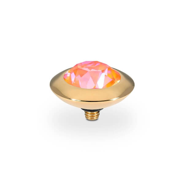 Qudo Tondo 13mm Gold Topper - Orange Glow Delite