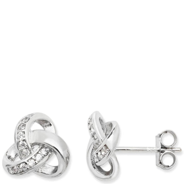Sterling Silver Knot Stud Earrings