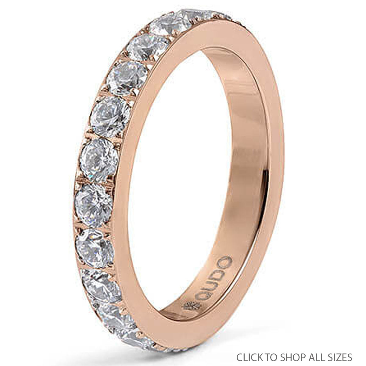Qudo Thick Eternity Ring Band - Rose Gold