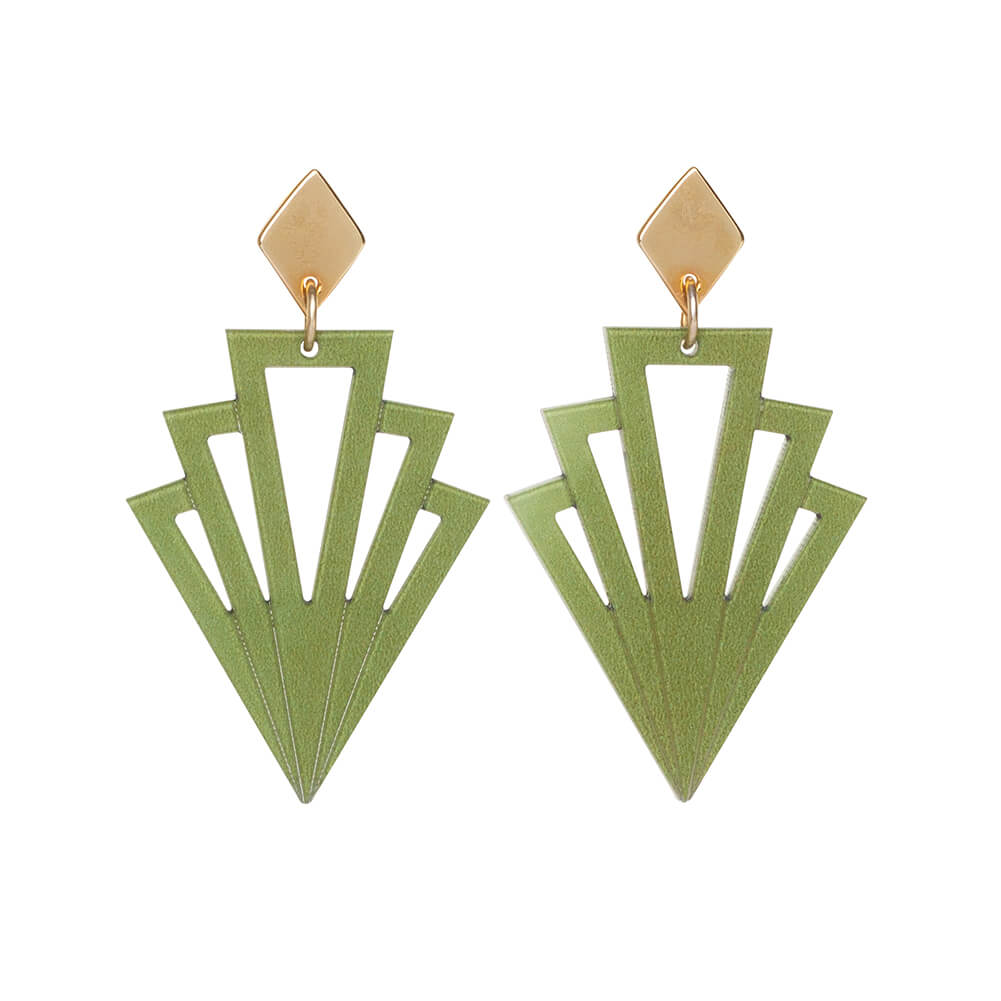 TooLally Gatsbys Earrings - Jade Stone