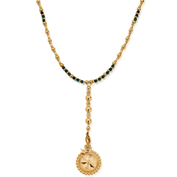 ChloBo The Free Spirit Malachite Lariat Necklace - Gold