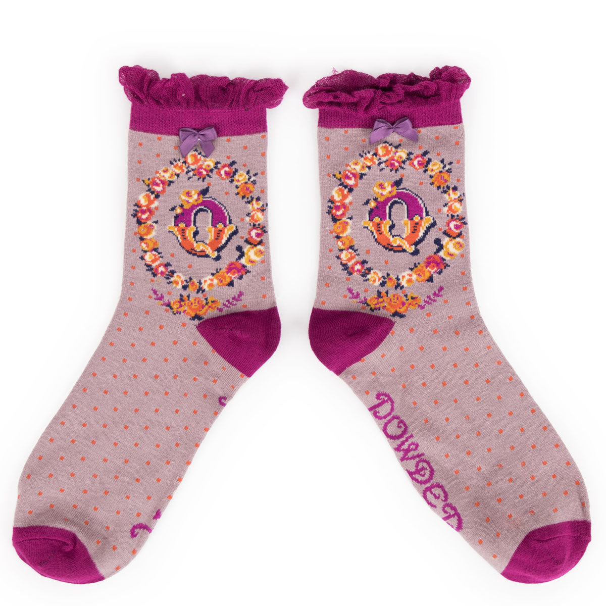 Powder Initial Q Ankle Socks – Bejeweled At Soul
