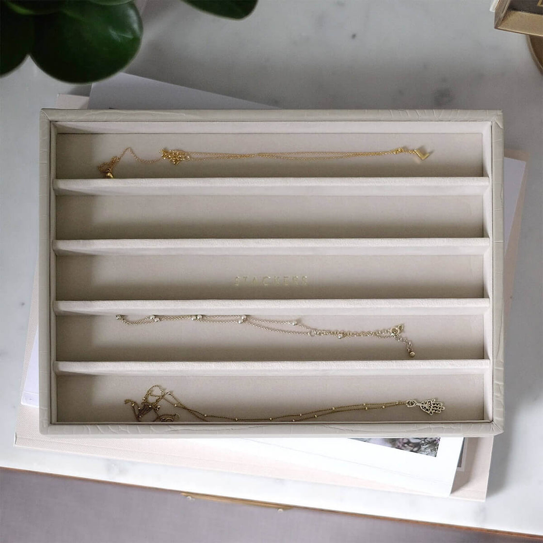 Stackers Classic Jewellery Box (Necklace Layer) - Putty Croc