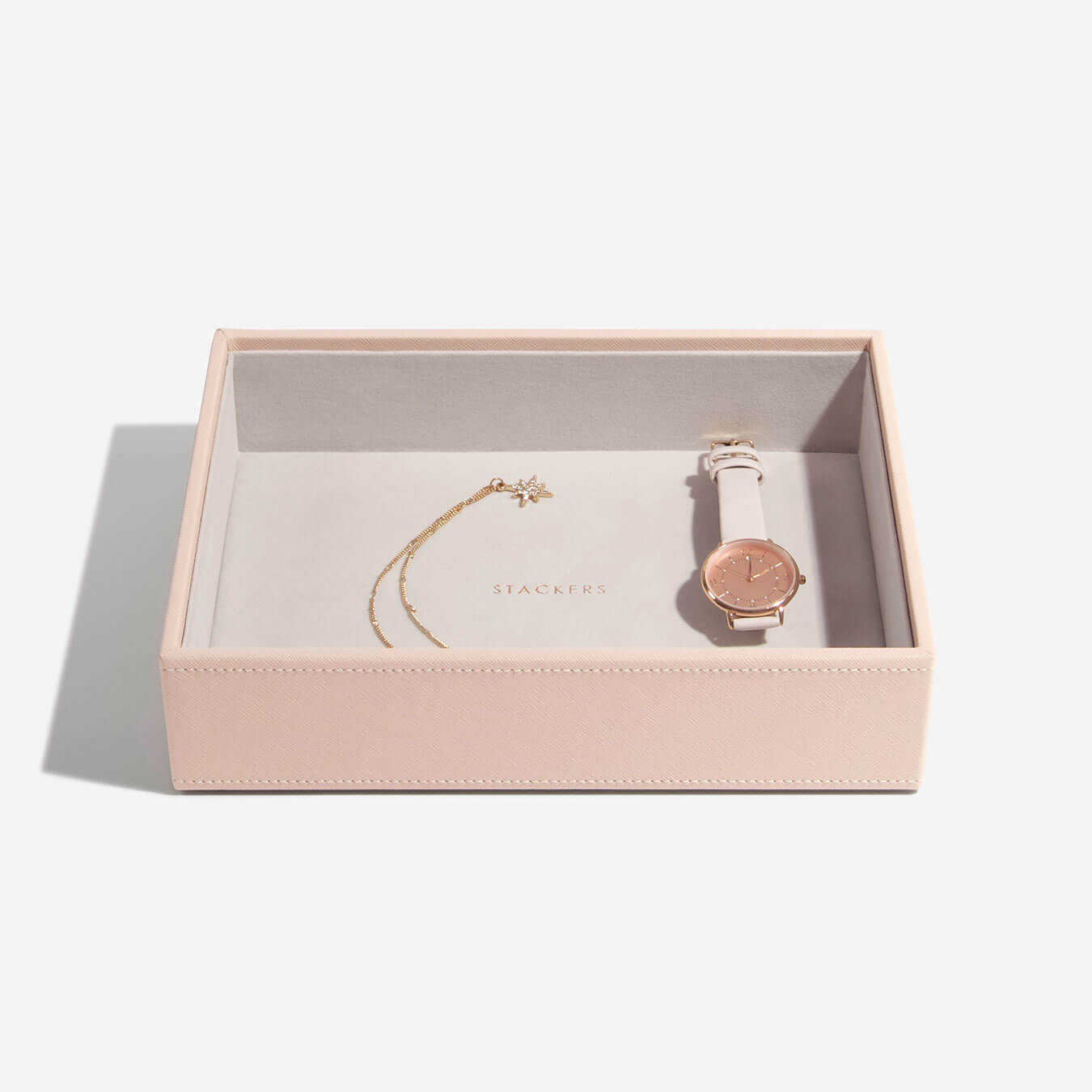 Stackers Classic Jewellery Box (Watch & Accessory Layer) - Blush Pink